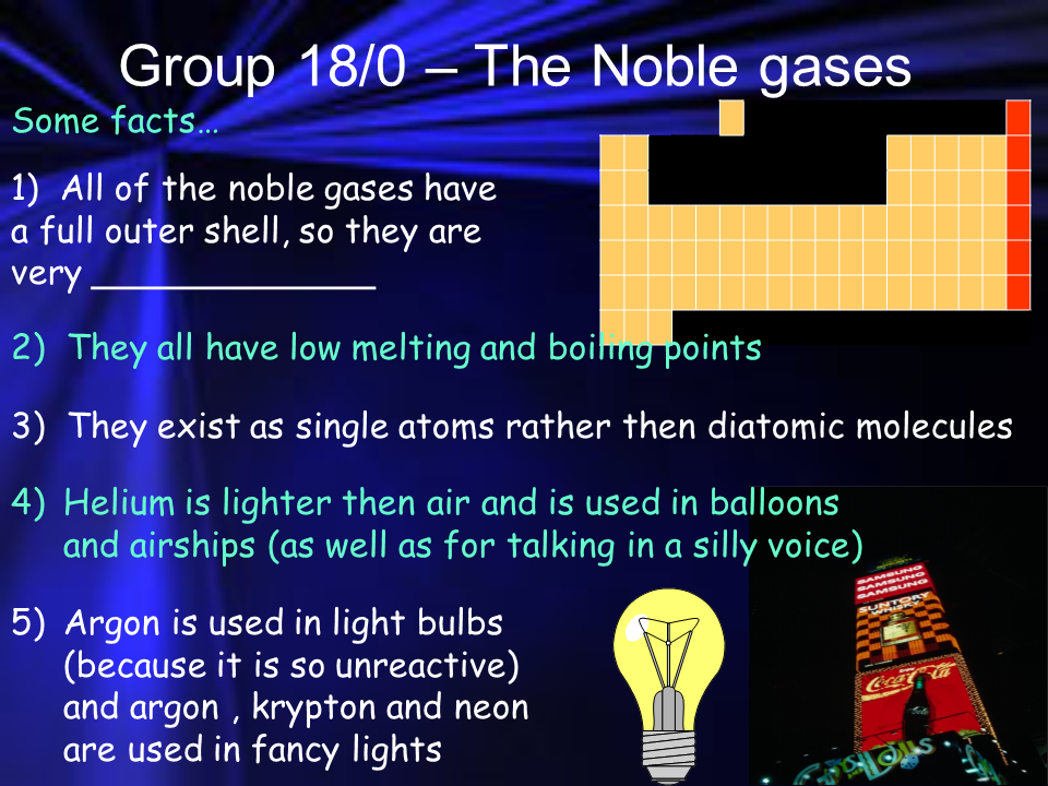 Group 18 The Noble Gases Presentation Chemistry