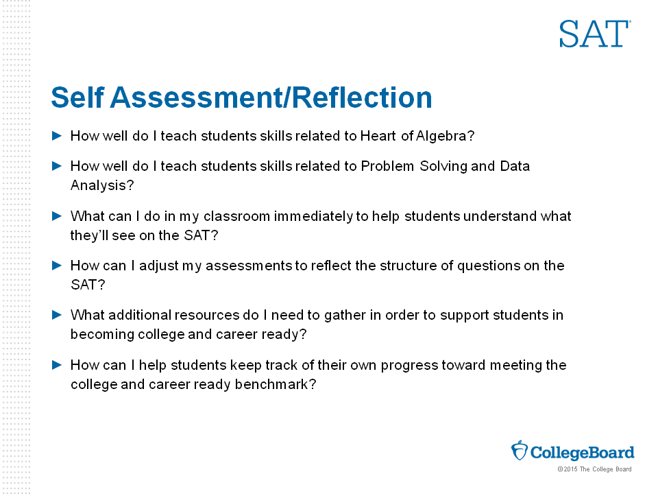 Self Assessment Reflection