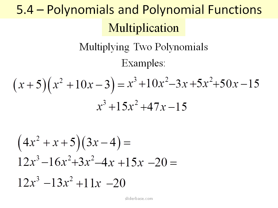 Polynomials And Polynomial Functions Presentation Mathematics
