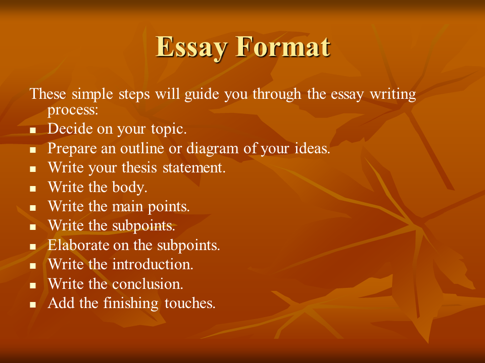 Basic Guide To Writing An Essay Presentation English Language
