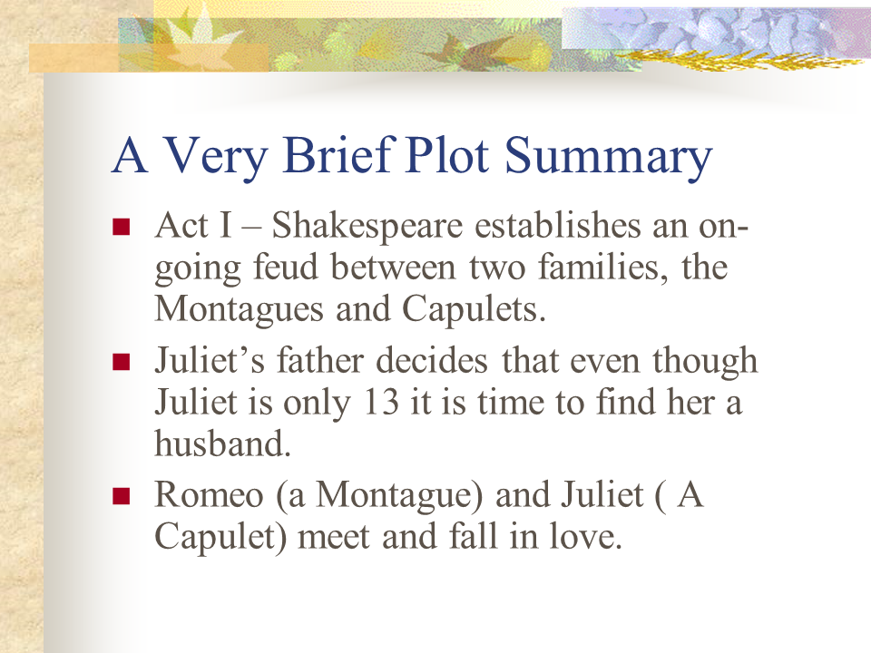 Romeo Juliet Presentation English Literature
